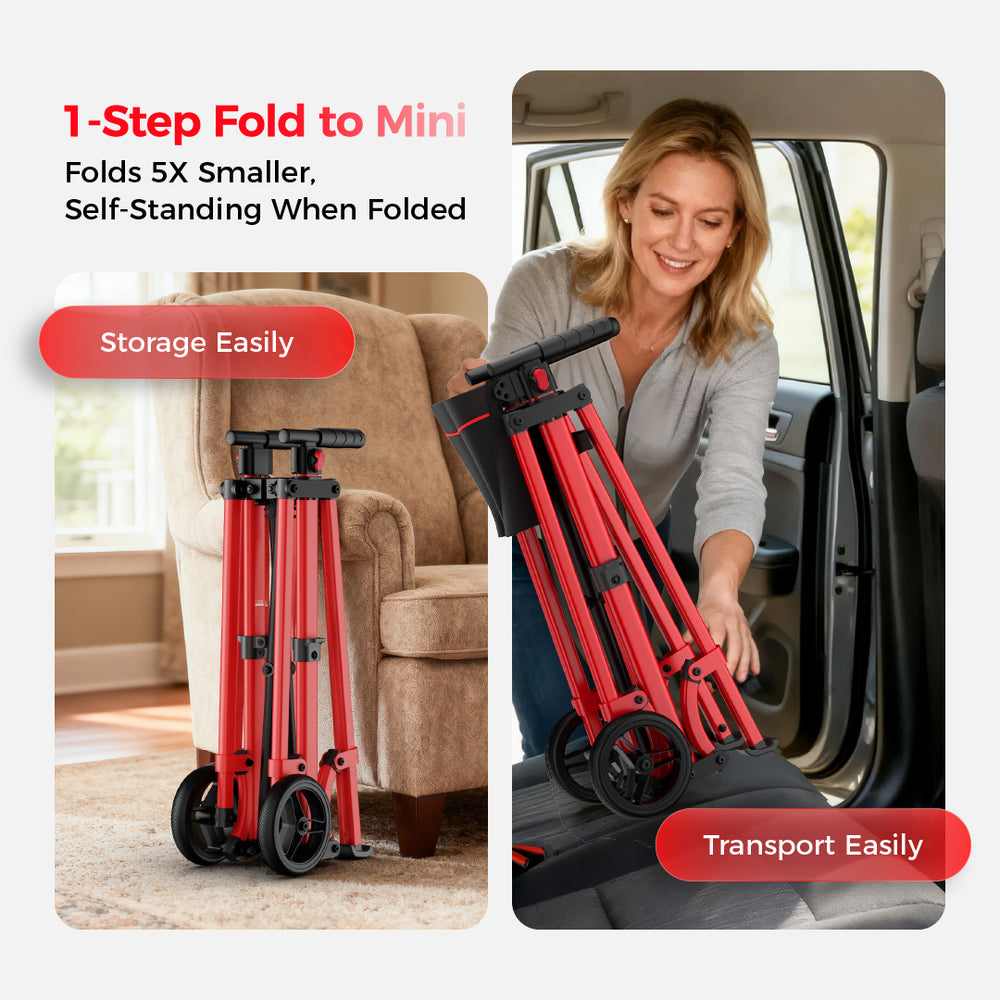 Standard Walker with Front Wheels | Rolloy Lightweight Senior Walker