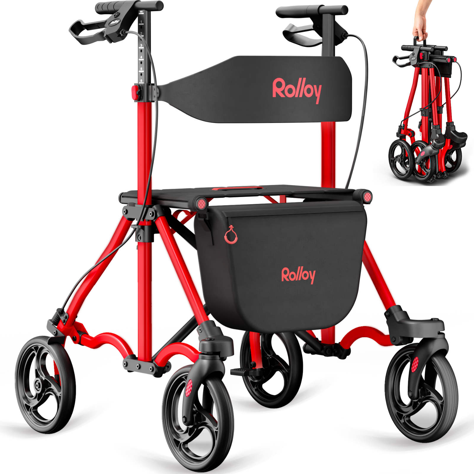 Compact Master Rollator Walker – Rolloy