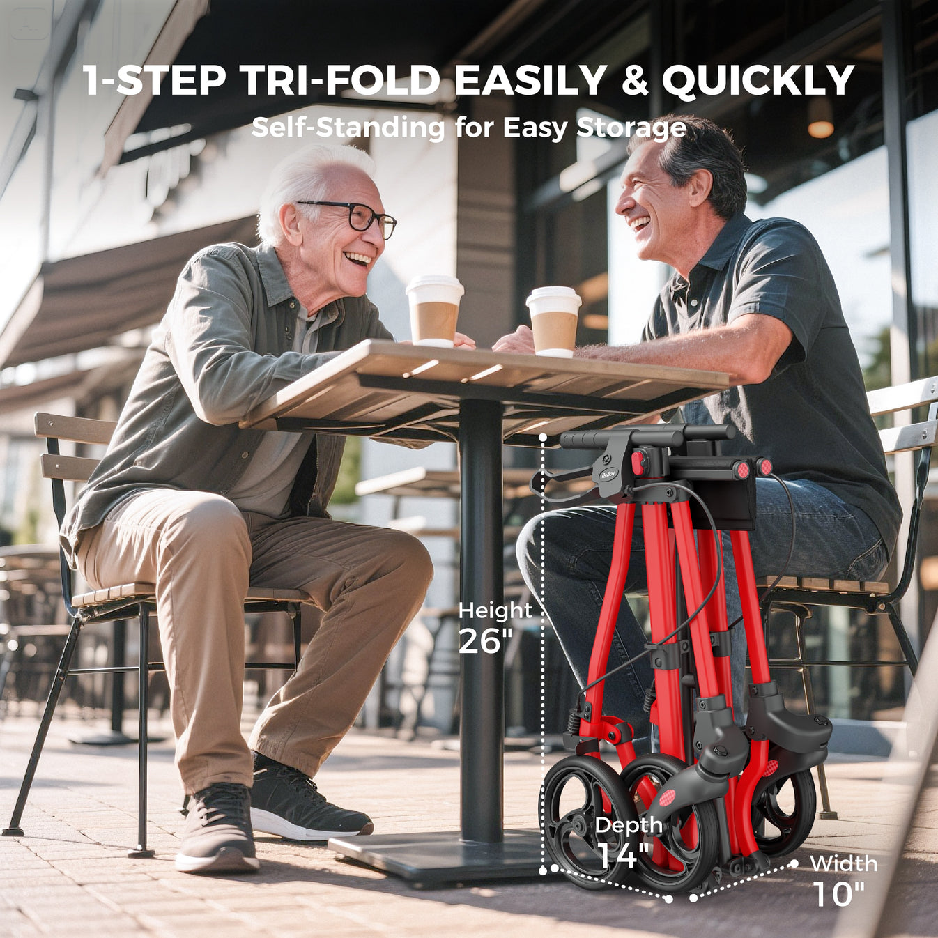 Compact Master Rollator Walker with Seat – Rolloy